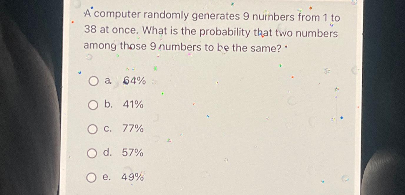 Solved A^(**) computer randomly generates 9 nuinbers from 1 | Chegg.com