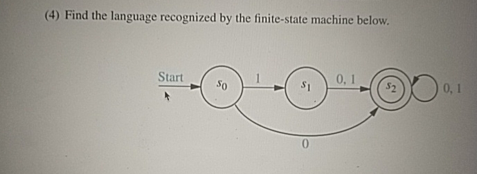 4 find The Language Recognized By The Finite State