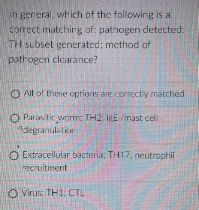 Solved In general, which of the following is a correct | Chegg.com