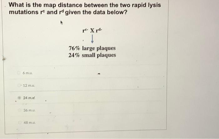 Solved What is the map distance between the two rapid lysis | Chegg.com