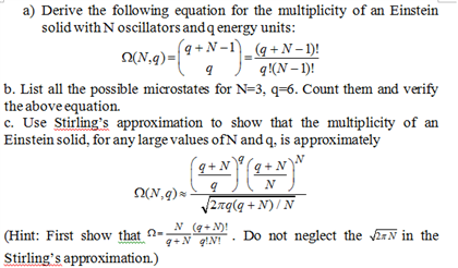 Solved Derive the following equation for the multiplicity of | Chegg.com
