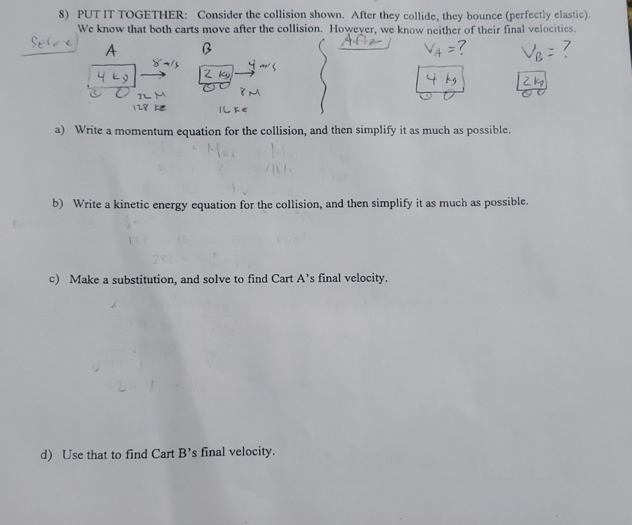 Solved PUT IT TOGETHER: Consider the collision shown. After | Chegg.com