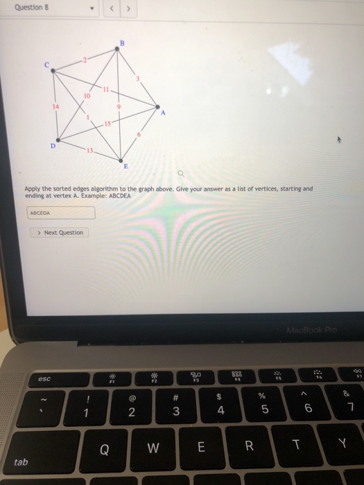 Solved Question 8 10 D 13 E Apply The Sorted Edges 