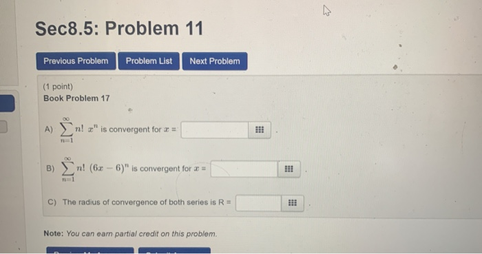Solved Sec8.5: Problem 11 Previous Problem Problem List Next | Chegg.com