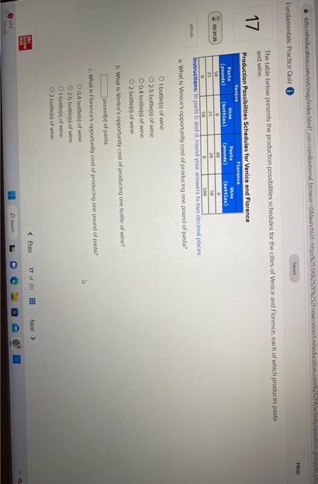 Solved The table below presents the production possibilities | Chegg.com