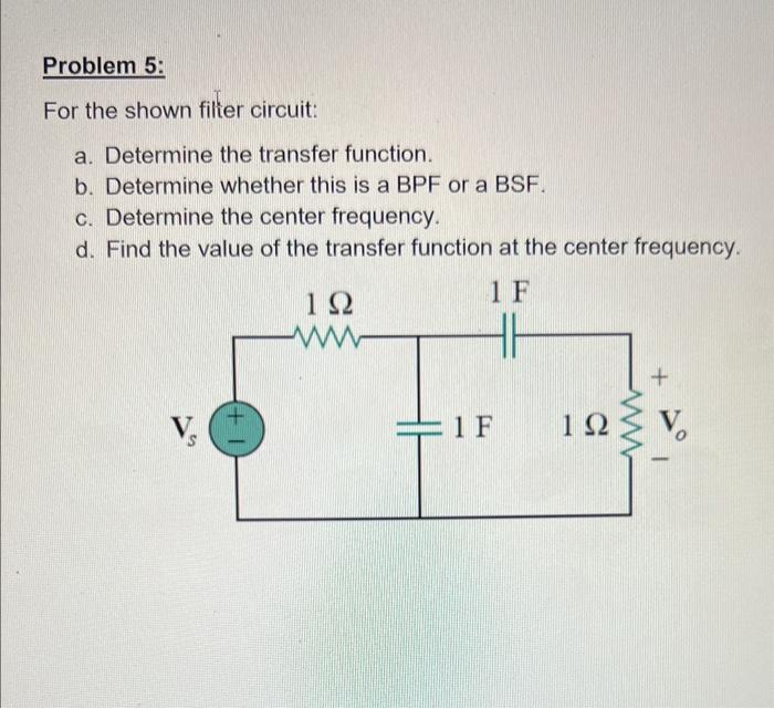 Solved hello I am having trouble with this filter circuit. i | Chegg.com