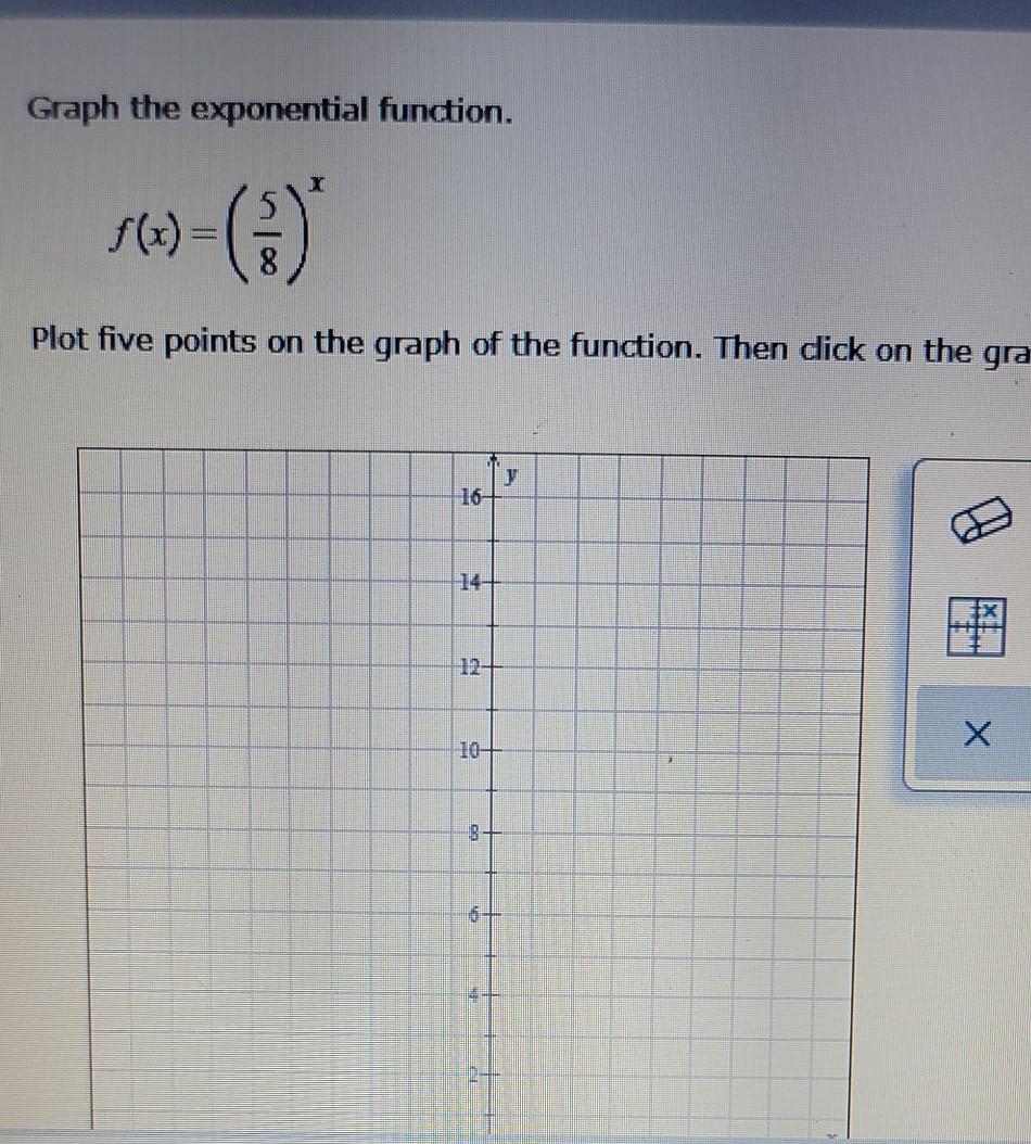 Solved Graph the exponential function. f(x) Plot five points | Chegg.com
