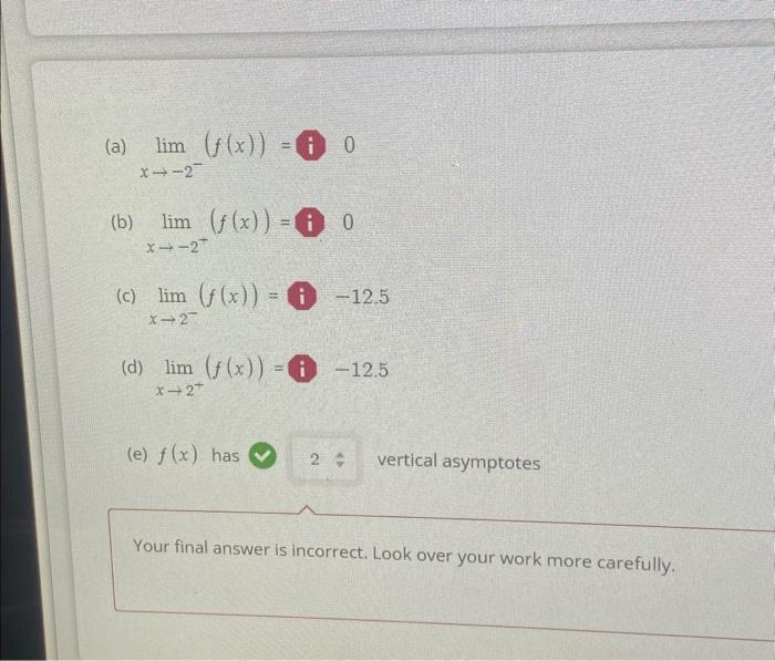 Solved Determine the following limits for the function f(x) | Chegg.com
