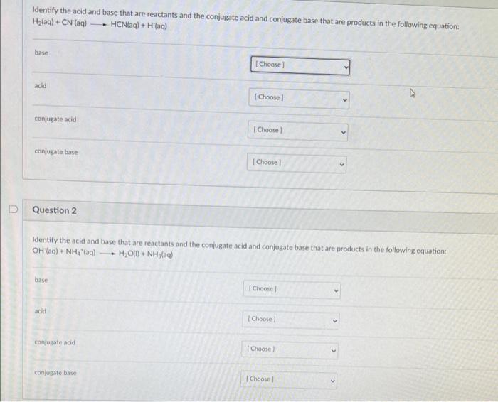Solved When dissolved in an aqueous solution, which of the | Chegg.com