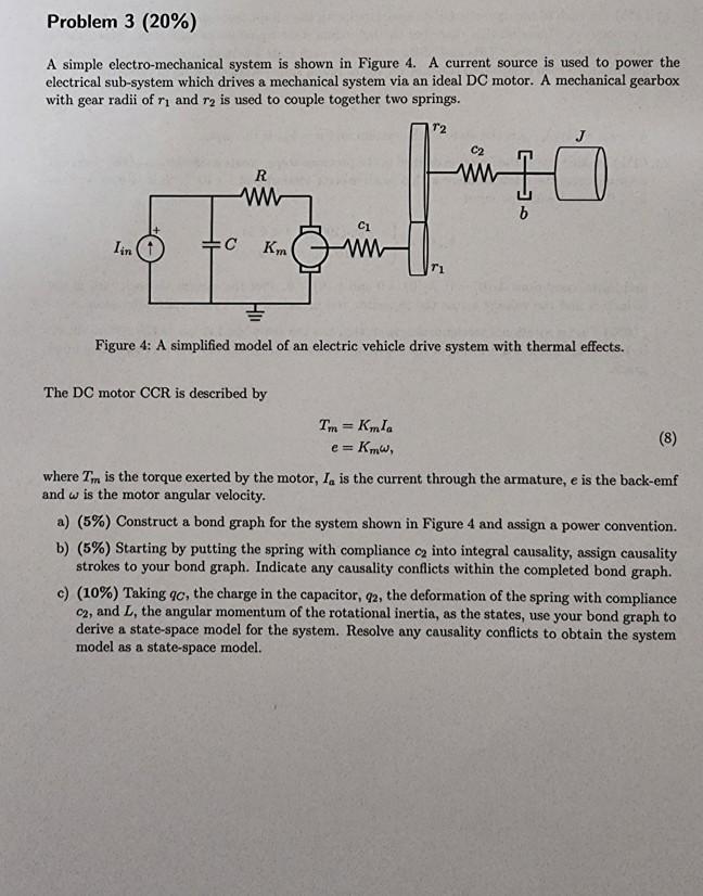 Solved Problem 3 (20%) A simple electro-mechanical system is | Chegg.com