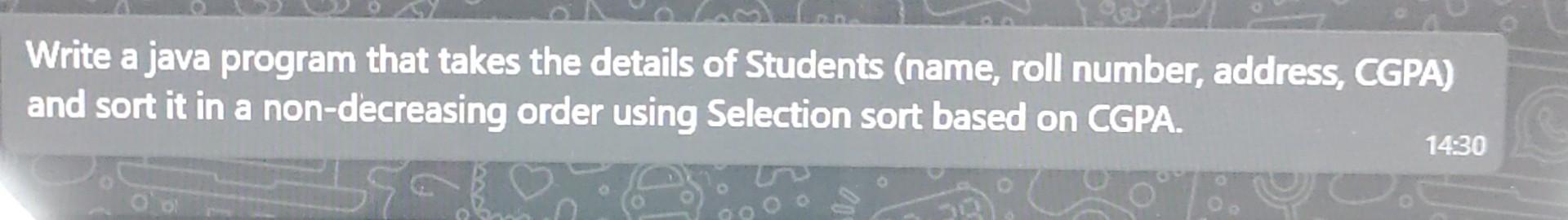Solved Write a java program that takes the details of | Chegg.com