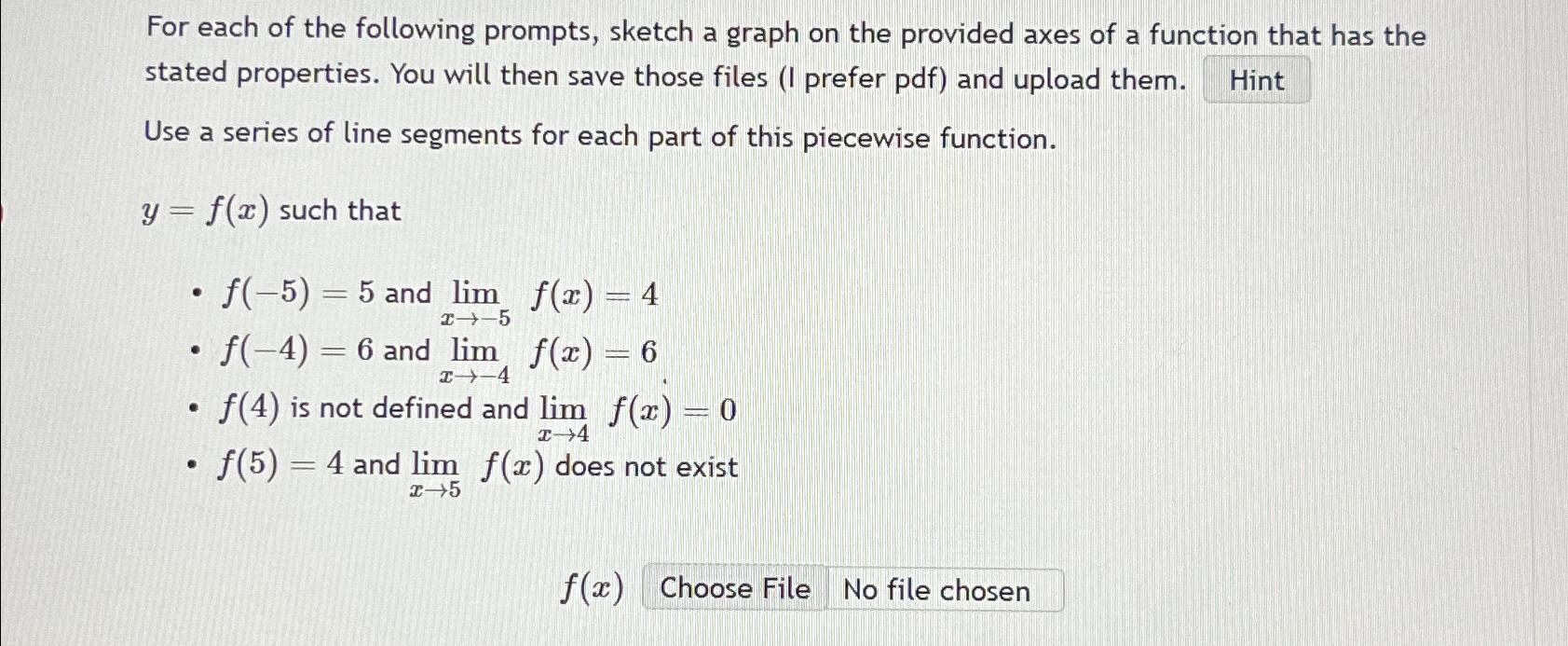 Solved For each of the following prompts, sketch a graph on | Chegg.com
