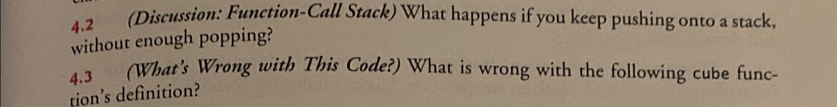 Solved (Discussion: Function-Call Stack) ﻿What happens if | Chegg.com