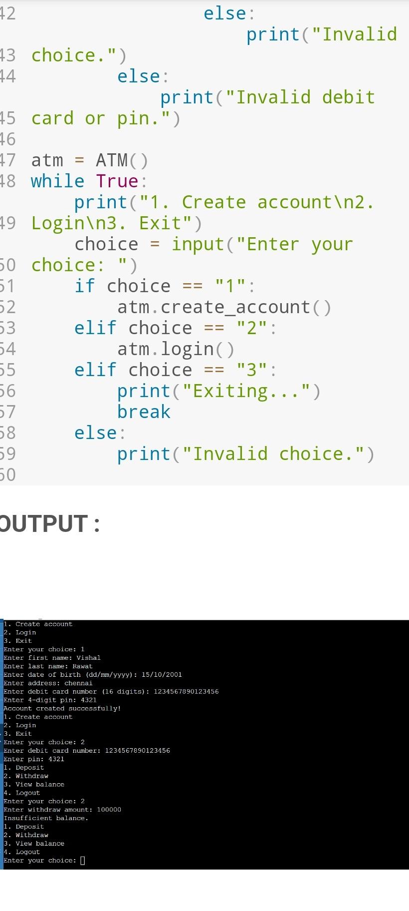 Solved OUTPUT: | Chegg.com