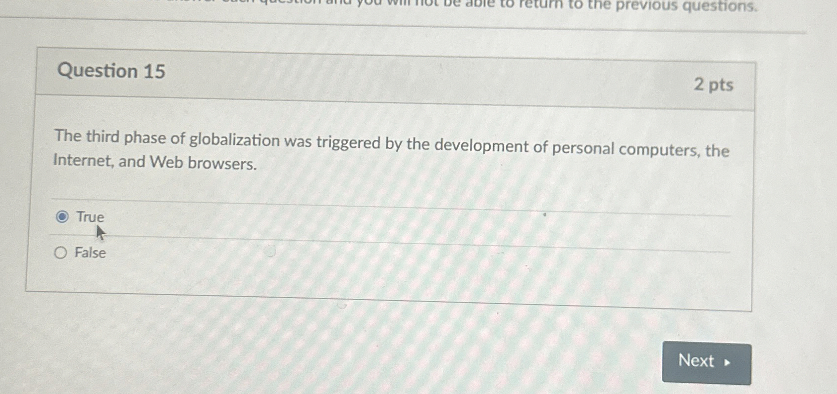 Solved Question 152 ﻿ptsThe third phase of globalization was | Chegg.com