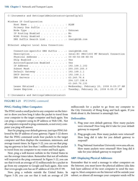 Solved HANDS-ON ACTIVITY 5A Using TCP/IP You should see a | Chegg.com
