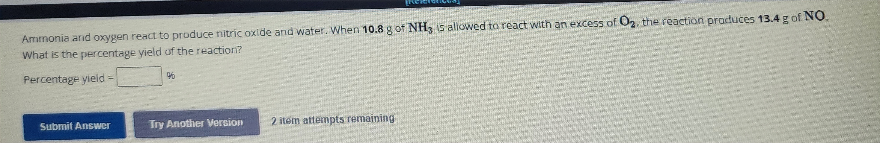 Solved Ammonia and oxygen react to produce nitric oxide and | Chegg.com