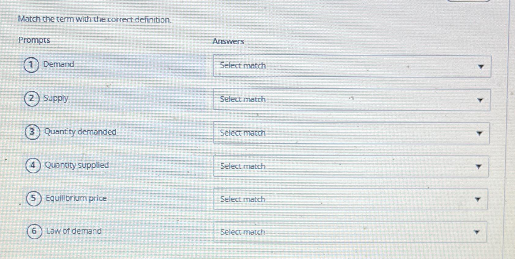 Solved Match the term with the correct | Chegg.com
