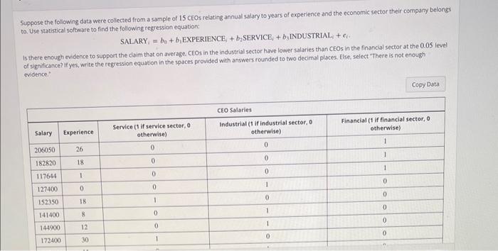 Solved Suppose the following data were collected from a | Chegg.com