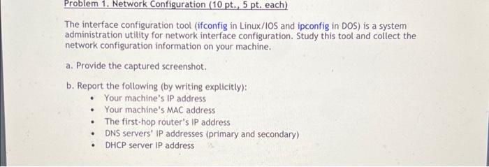 Solved Problem 2, Forwarding table (10 pt., 5 pt, each) | Chegg.com