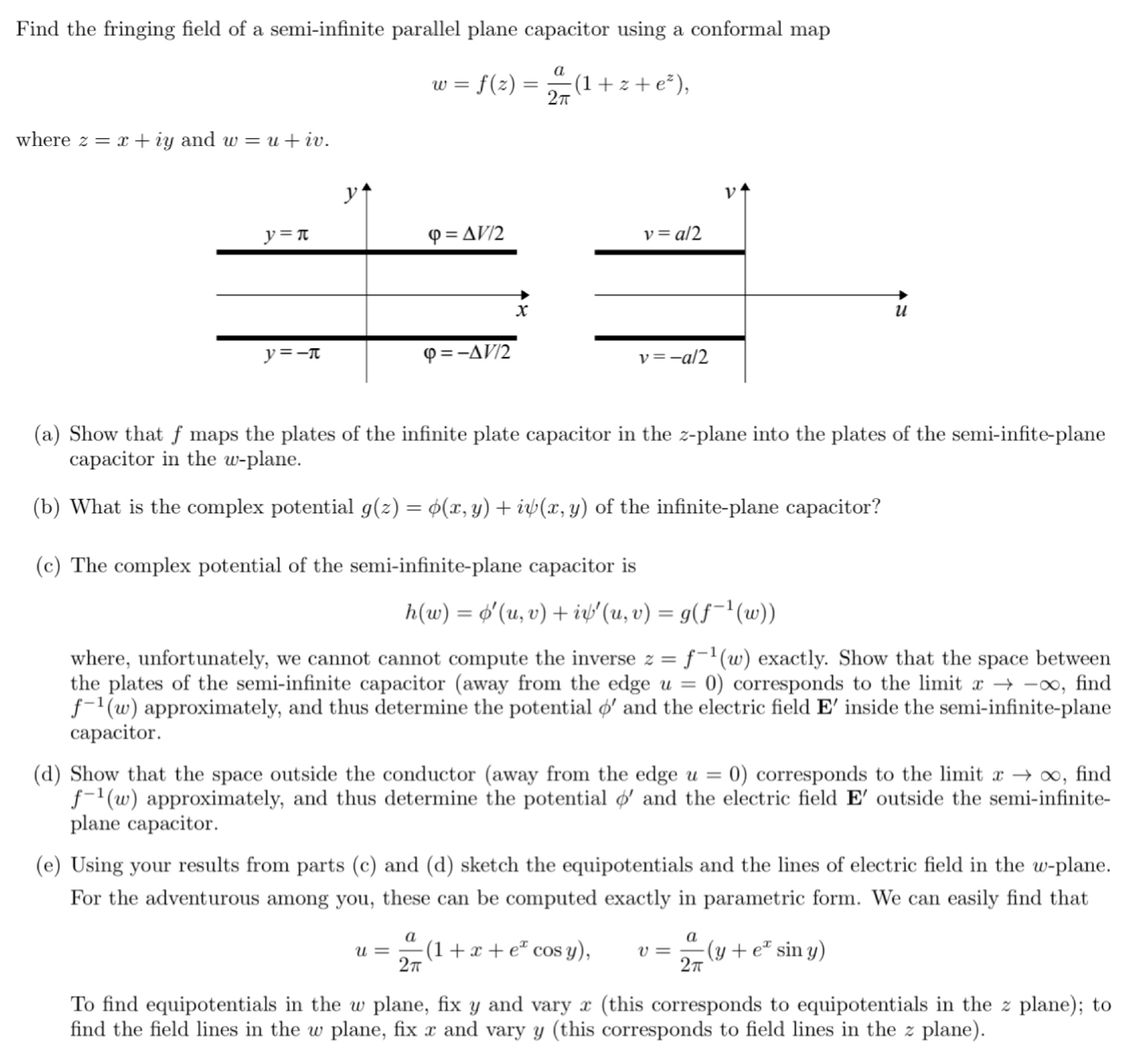 Solved Find the fringing field of a semi-infinite parallel | Chegg.com