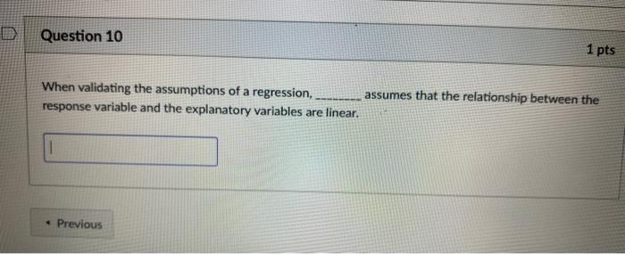 Solved When validating the assumptions of a regression, | Chegg.com