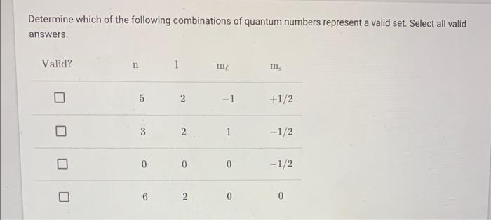 [Solved]: Determine which of the following combinations of