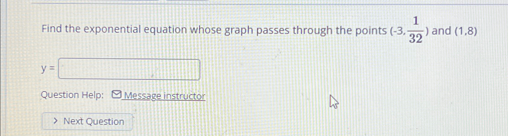 Solved Find the exponential equation whose graph passes | Chegg.com