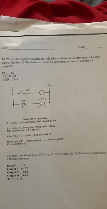 Solved 7 1 Write A Documented Program That Will Simulate The 