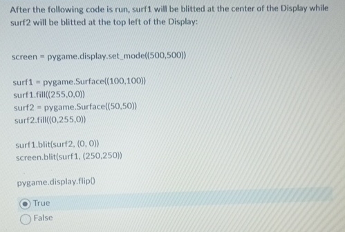 Solved After the following code is run, surf1 ﻿will be | Chegg.com
