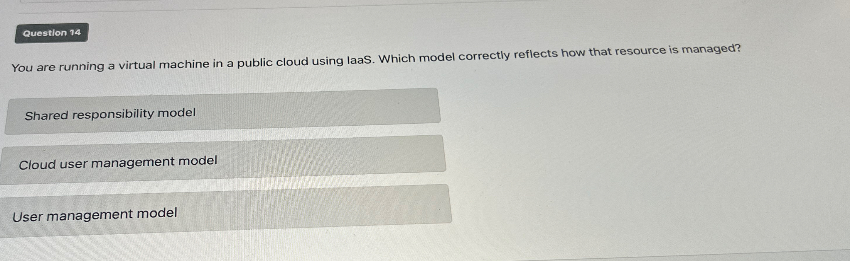 Solved You are running a virtual machine in a public cloud | Chegg.com