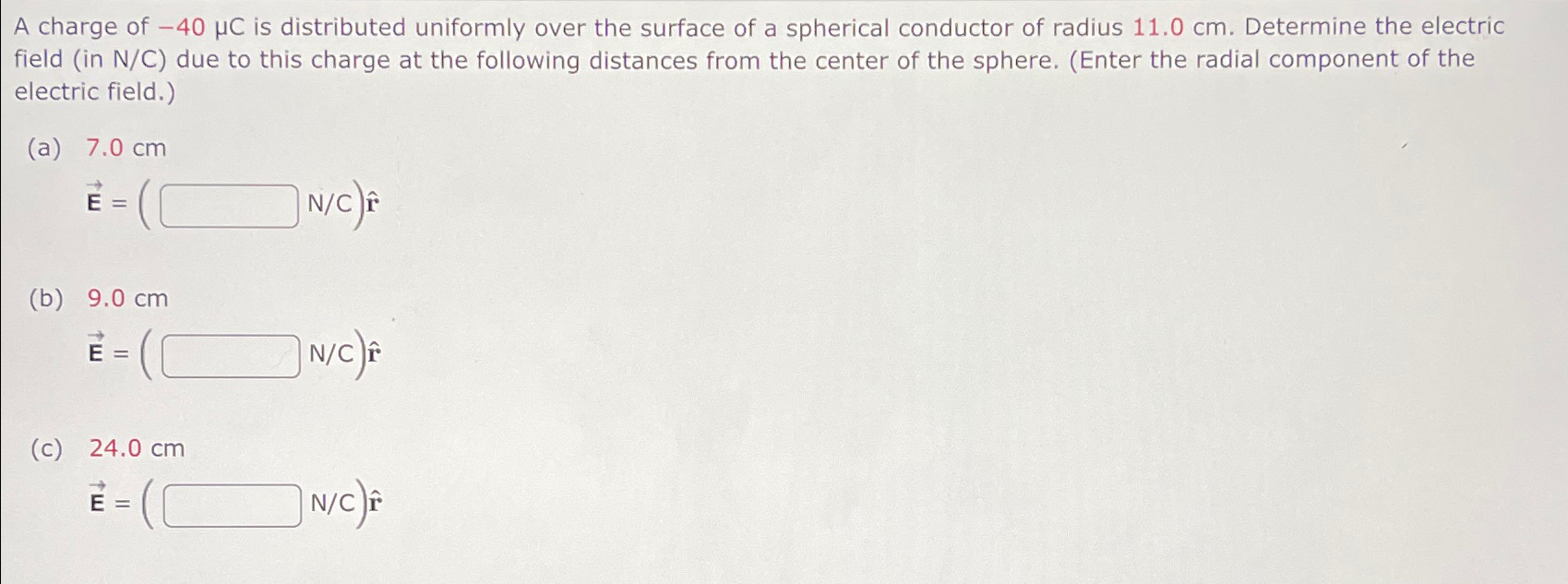 Solved A charge of -40μC ﻿is distributed uniformly over the | Chegg.com