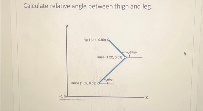 Calculate relative angle between thigh and leg. | Chegg.com