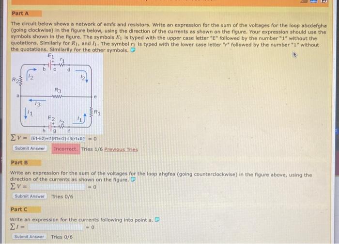 Solved The circult below shows a network of emfs and | Chegg.com