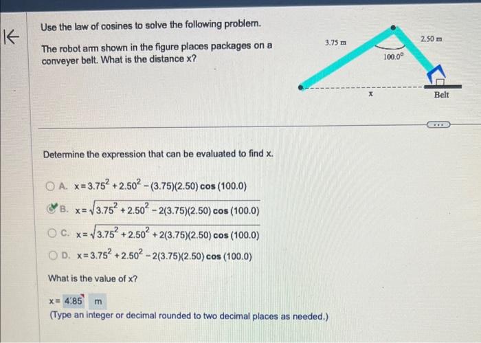 Solved Use the law of cosines to solve the following | Chegg.com