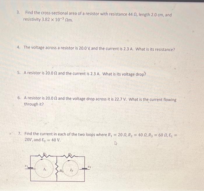 Solved 3. Find the cross-sectional area of a resistor with | Chegg.com