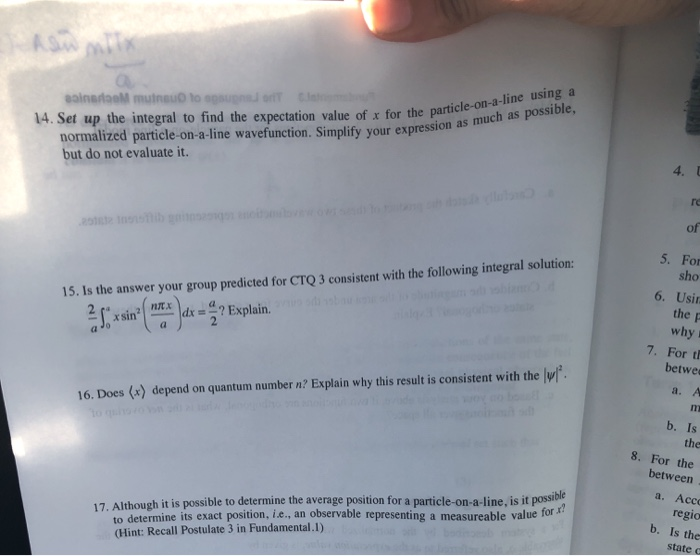 Solved 14. Set up the integral to find the expectation value | Chegg.com