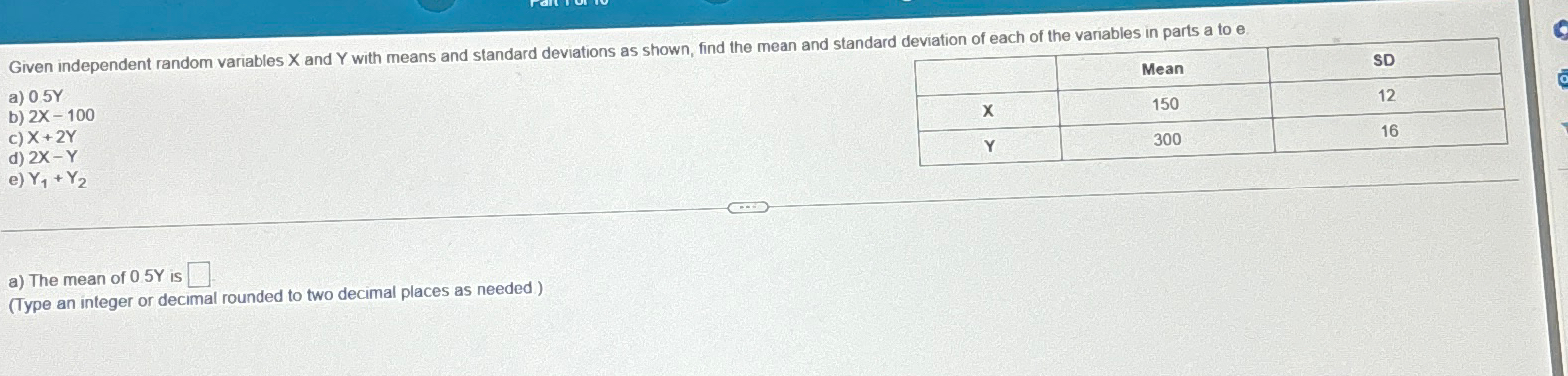 Solved Given independent random variables x ﻿and Y ﻿with | Chegg.com