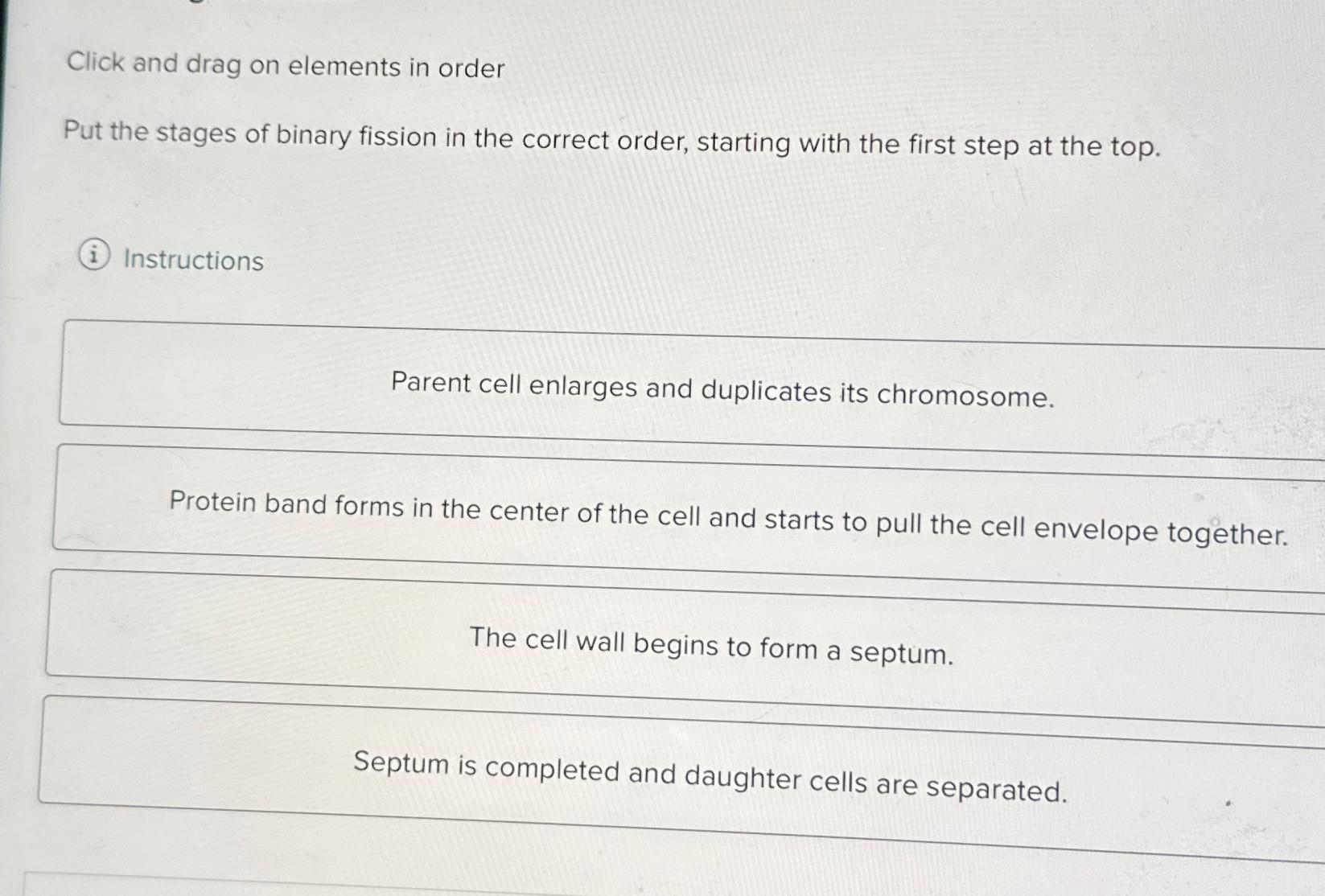 Solved Click and drag on elements in orderPut the stages of | Chegg.com