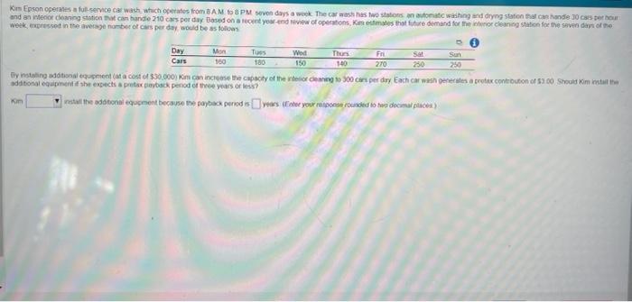 Solved Wetk, erchtesed in the average number of cars per day | Chegg.com
