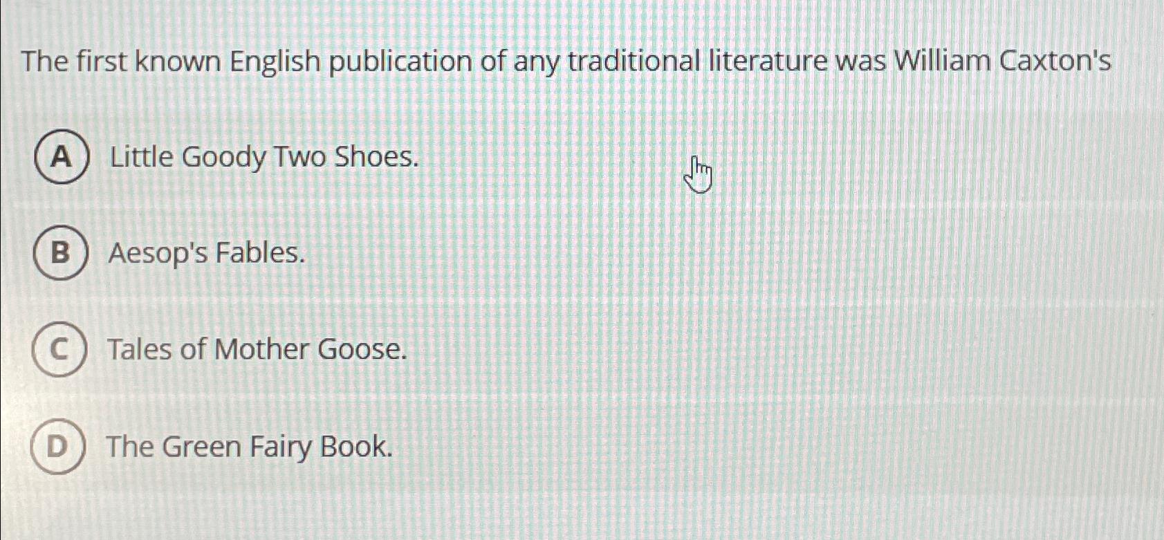 Solved The first known English publication of any | Chegg.com