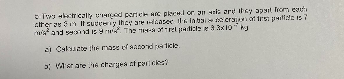 Solved 5-Two electrically charged particle are placed on an | Chegg.com