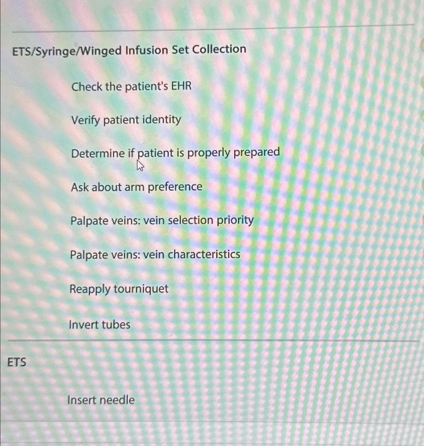 Solved ETS/Syringe/Winged Infusion Set CollectionCheck the | Chegg.com