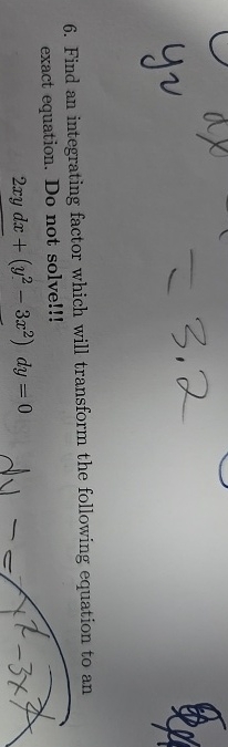 Solved Find an integrating factor which will transform the | Chegg.com