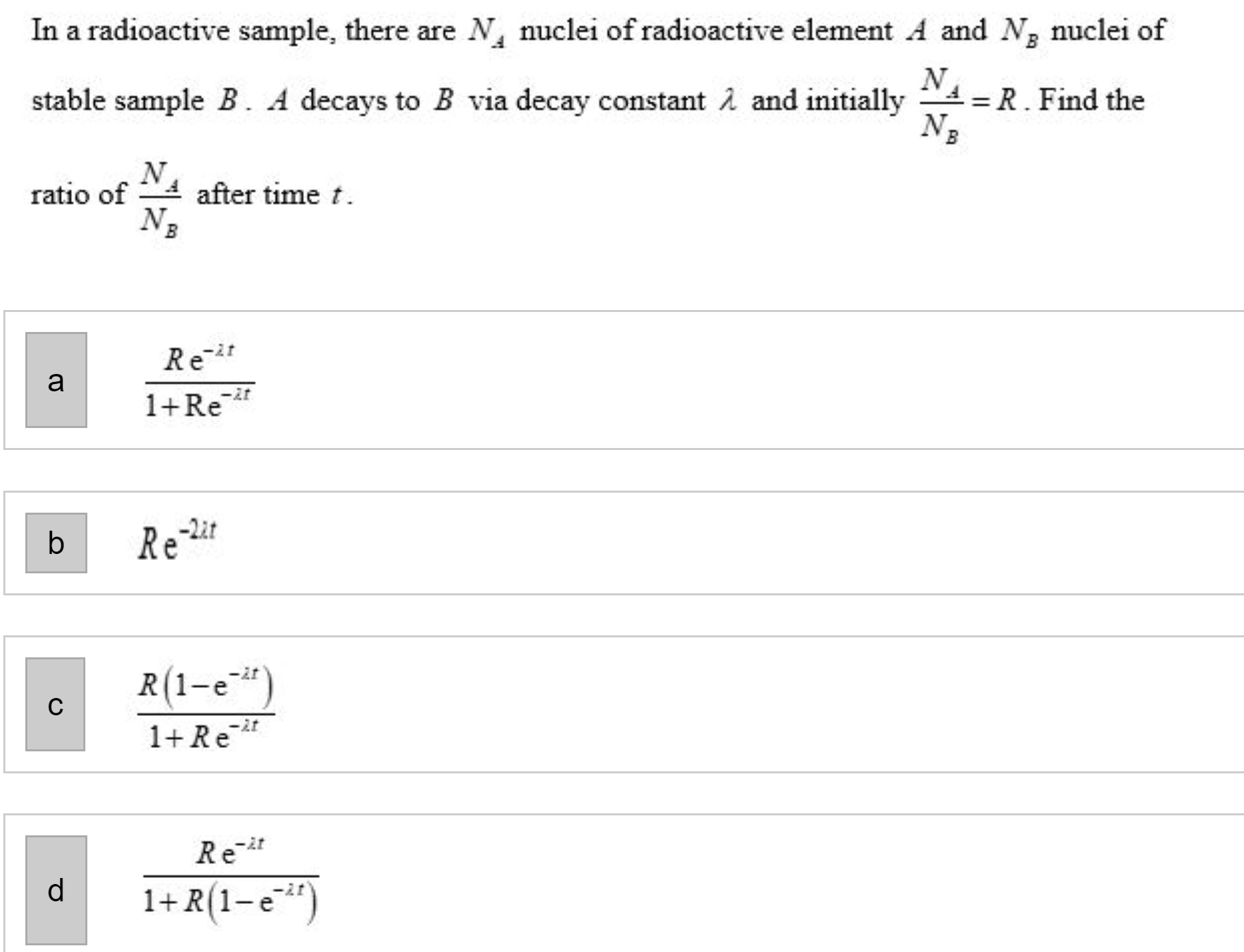 Solved In a radioactive sample, there are NA ﻿nuclei of | Chegg.com