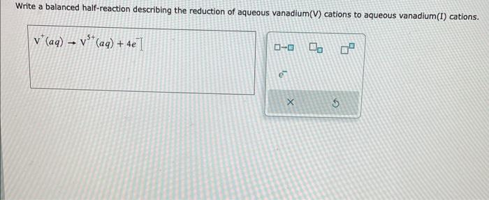 Solved Write a balanced half-reaction describing the | Chegg.com