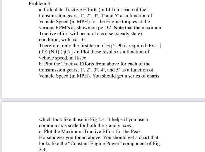 Solved a. Calculate Tractive Efforts (in Lbf) for each of | Chegg.com