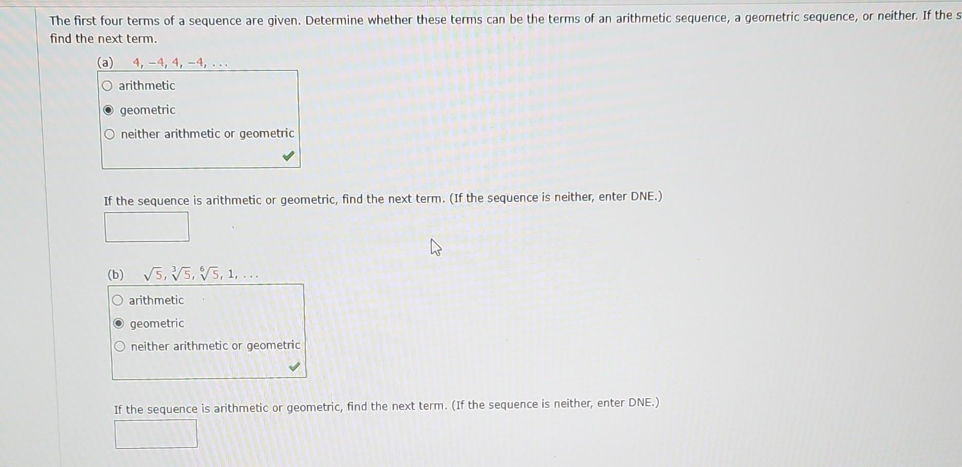 Solved The First Four Terms Of A Sequence Are Given