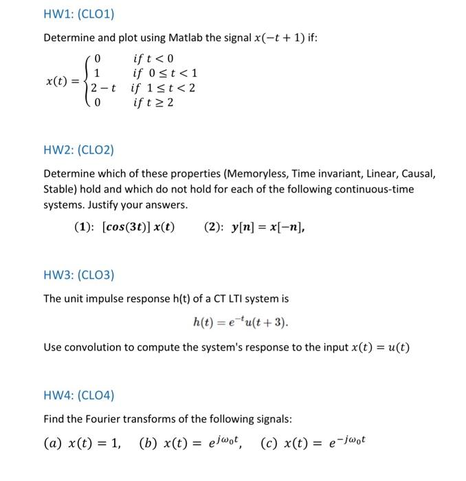 Solved Determine and plot using Matlab the signal x(−t+1) | Chegg.com