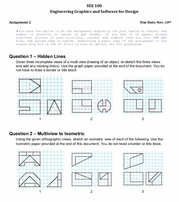 Solved SEE 100 Engineering Graphics and Software for Design | Chegg.com